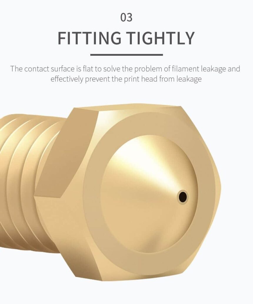 M6 Thread Brass Nozzle V5 V6 UM Compatible - 0.3mm Diameter (for 3D ...