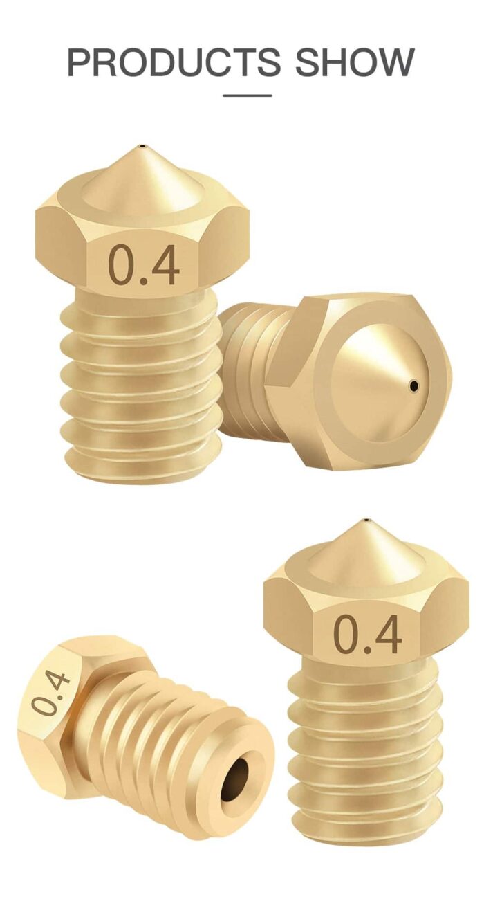 M6 Thread Brass Nozzle V5 V6 UM Compatible - 0.3mm Diameter (for 3D ...