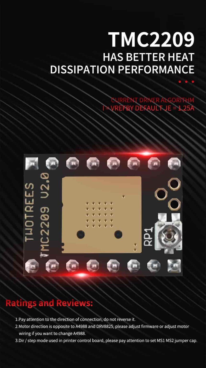 TMC2209 V2 Stepper Motor Driver Module with heatsink - Spare3D - Buy 3D ...